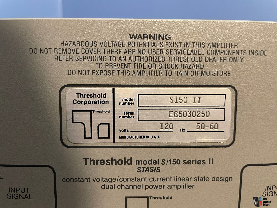 Threshold Stasis S/150 II Power Amplifier - Nelson Pass Design Photo ...
