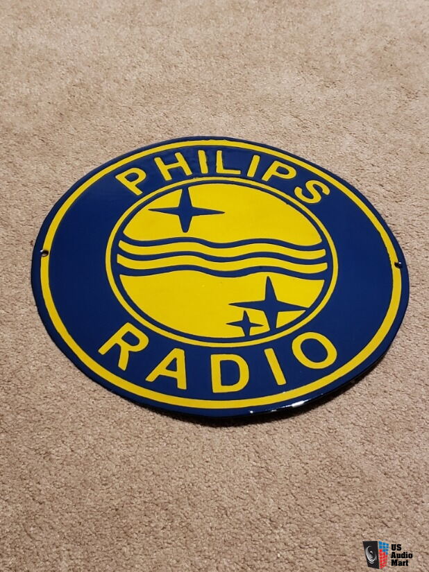 Rare and Vintage Porcelain Philips Radio Tube Sign For Sale - US Audio Mart