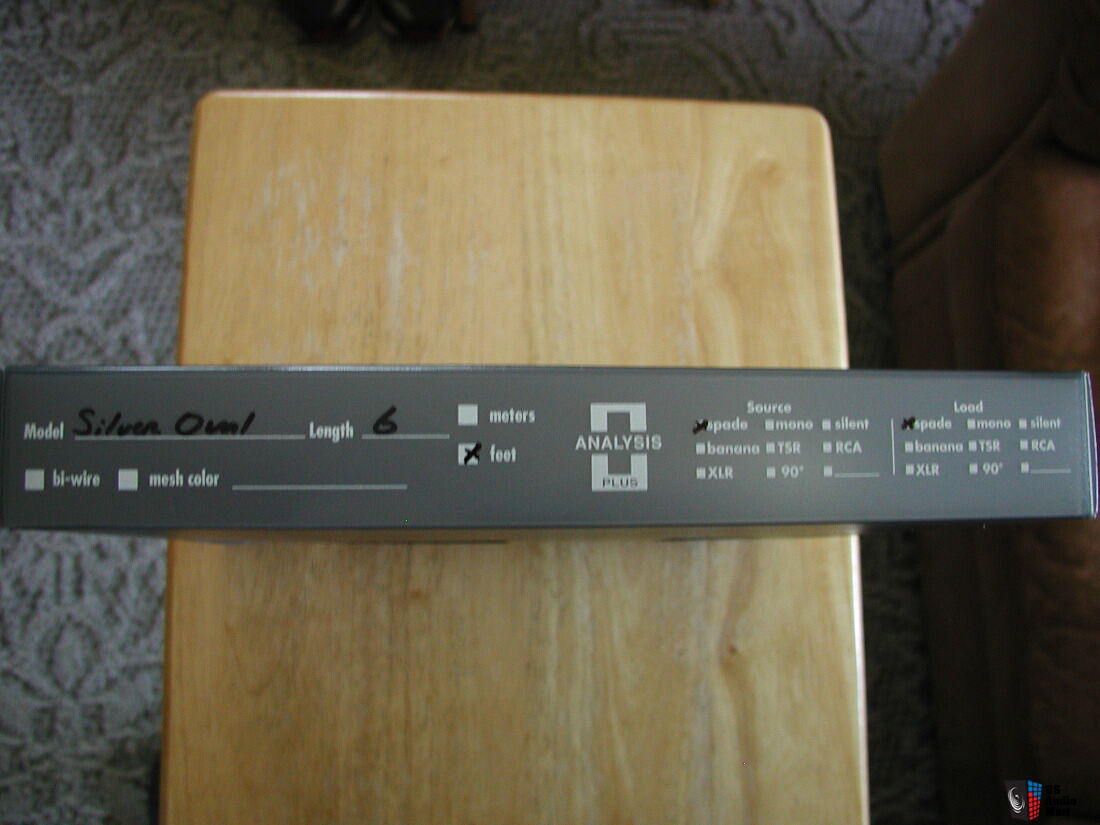 Analysis Plus Silver Oval speaker cable 6' Pair with spade connectors ...