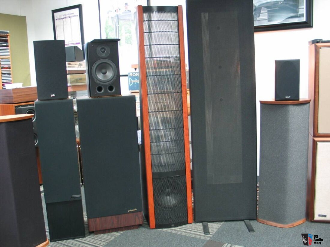Martin Logan SL3 Electrostatic Hybrid Loudspeakers In Dark Cherry Photo ...