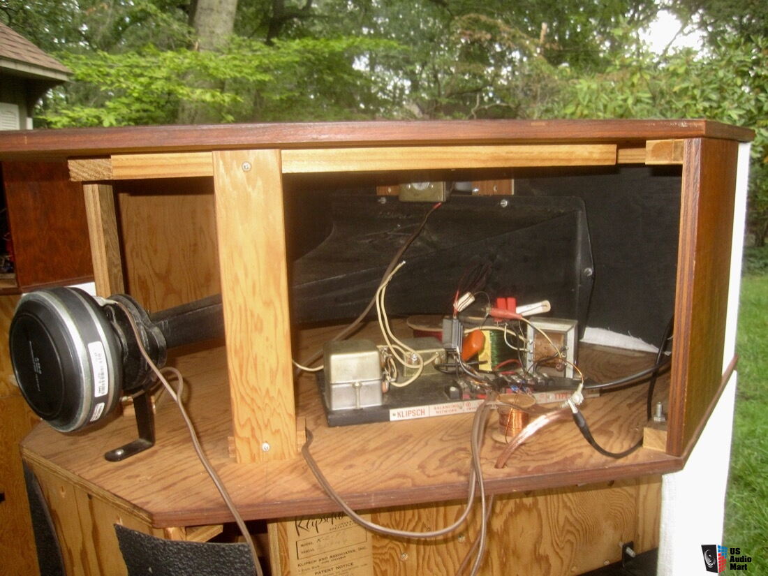 Vintage KLIPSCHORN Corner Horns and Heresy Center Speaker, w/ upgrades ...