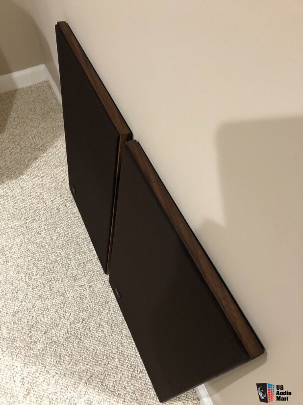 JBL L100 walnut grills with brown framed fabric inserts, and original ...