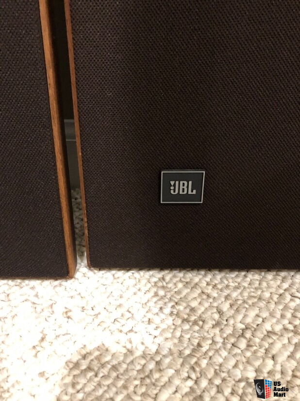 JBL L100 walnut grills with brown framed fabric inserts, and original ...