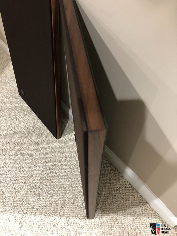 JBL L100 walnut grills with brown framed fabric inserts, and original ...