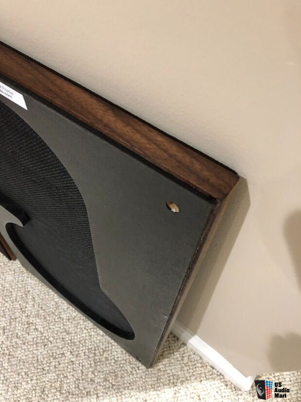 JBL L100 walnut grills with brown framed fabric inserts, and original ...