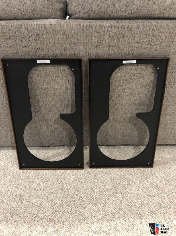 JBL L100 walnut grills with brown framed fabric inserts, and original ...
