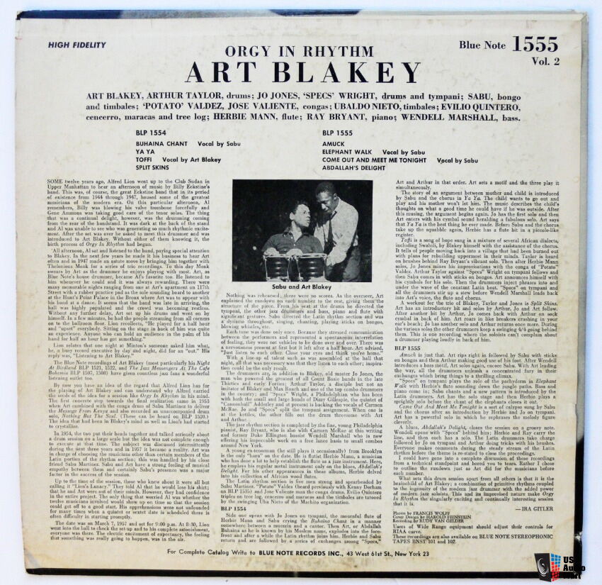 Original Blue Note LP - Art Blakey - Orgy In Rhythm Volume 2 - 1957 ...