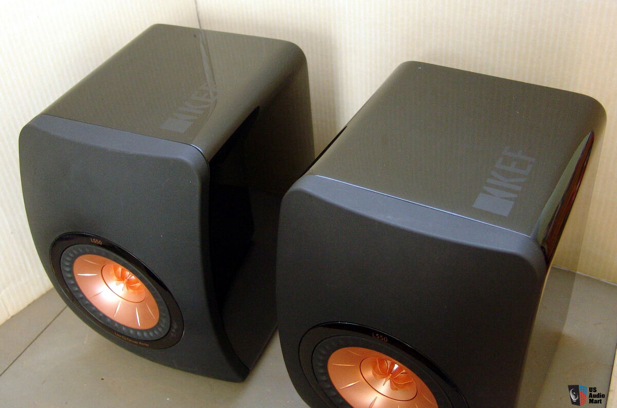 KEF LS50 Speakers Gloss Black with Copper Cones with Original Box and ...