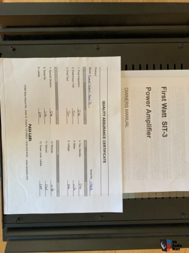 Pass Labs First Watt SIT-3 Amplifier $3800 + ship Photo #3661148 - US ...