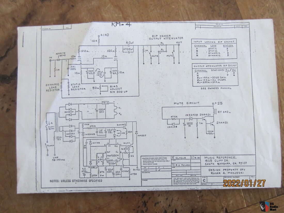MUSIC REFERENCE RM-4 Tube Pre-Preamplifier designed by Roger Modjeski ...