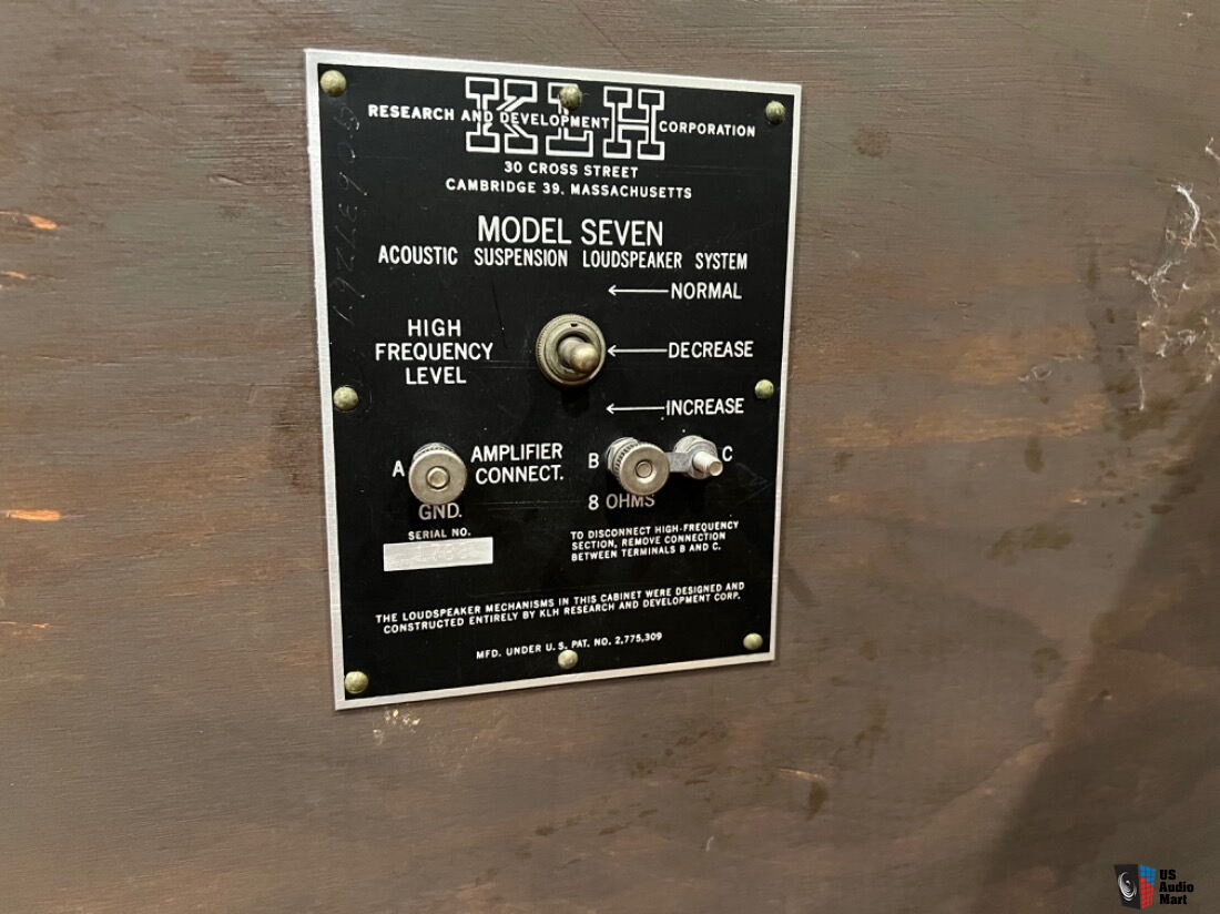 KLH MODEL SEVEN, model 7, Rare floor speakers one pair, excellent ...