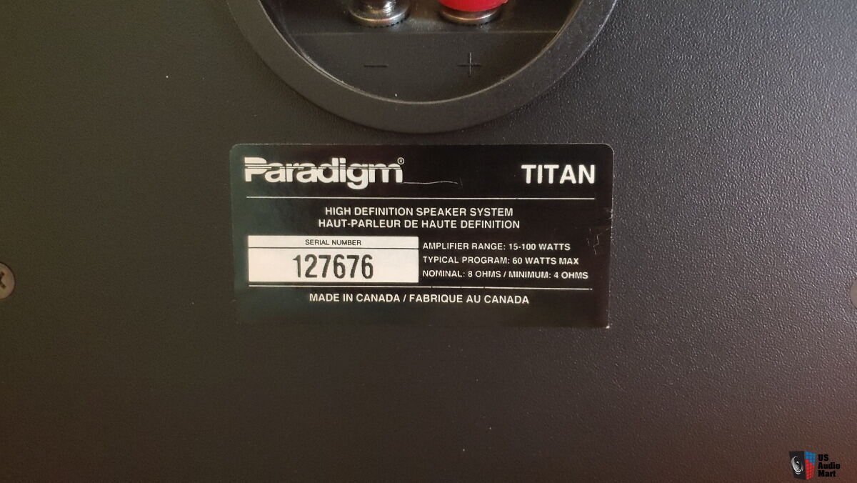 Paradigm TITAN Bookshelf Monitors Speakers Photo #3743521 - Canuck ...