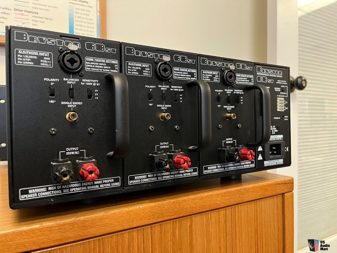 Bryston 6B-ST (essentially SST), three channels x 250 watts, incredible ...