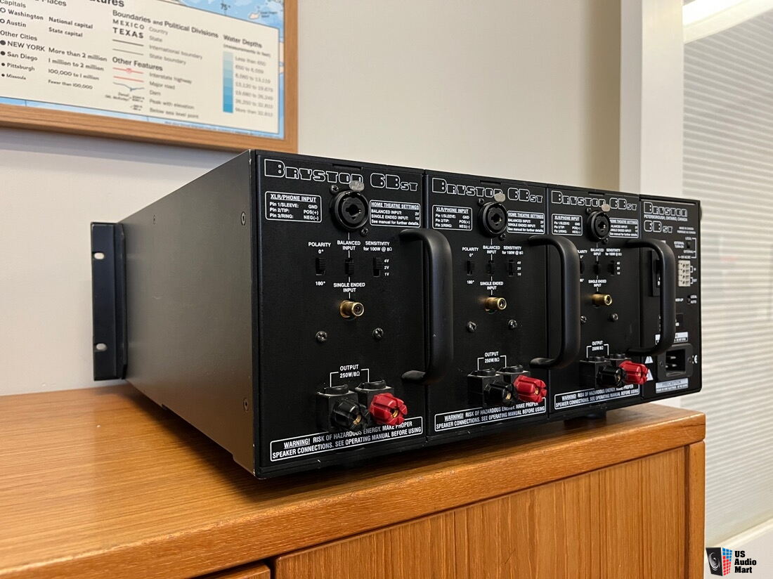 Bryston 6B-ST (essentially SST), three channels x 250 watts, incredible ...
