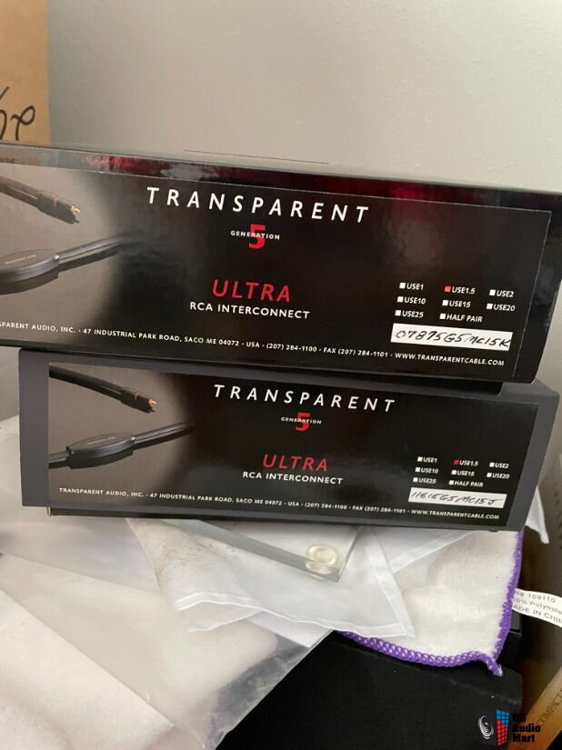 Transparent Cable "Ultra" RCA interconnects 1.5m Gen 5 (2 pairs priced ...