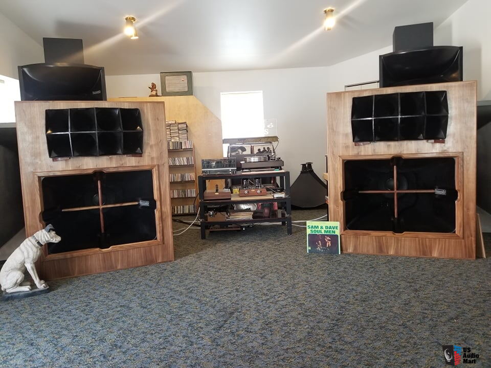 Walnut Baffle Multicell front horn speakers great for SET or Class A ...