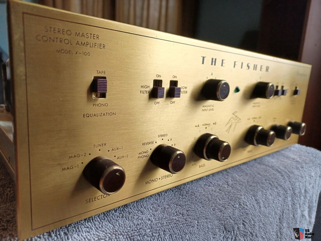 Fisher X-100 Master Control Amplifier Serviced Sounds Great Tube Phono ...