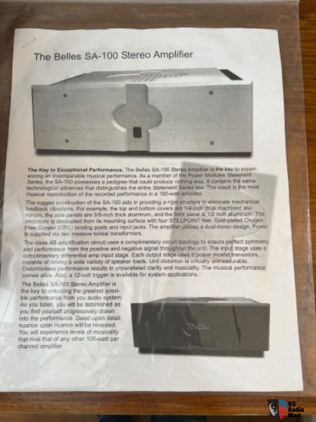 Belles SA-100 Statement Series -David Belles - Power Modules Inc Photo ...