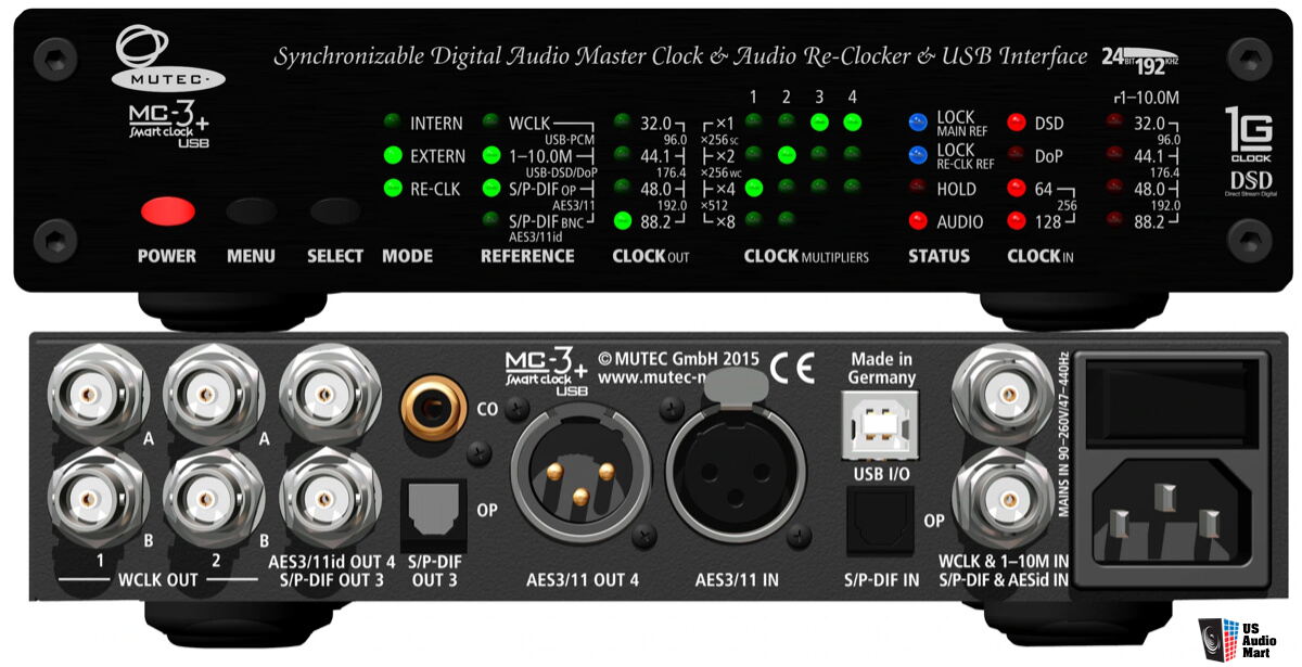 Mutec MC-3+ Smart Clock Lowest-Jitter Master Clock and Audio Re-Clocker ...