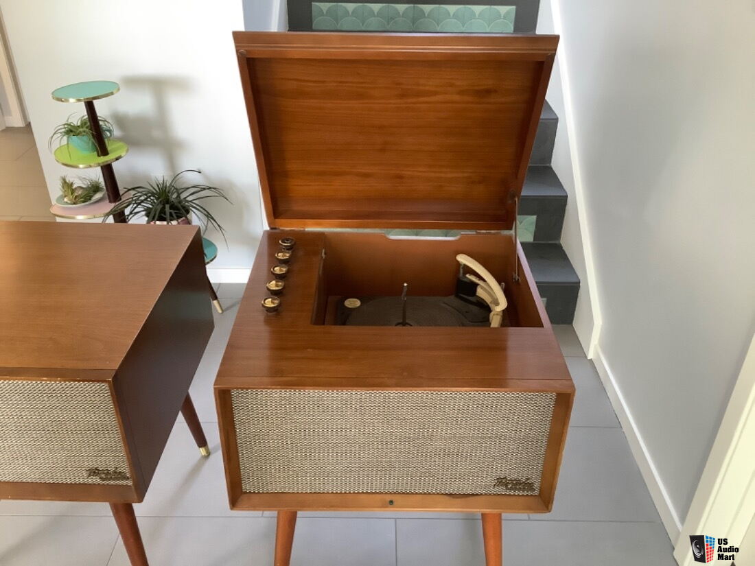 The Fisher MId Century Record Player with Satellite Speaker Photo ...