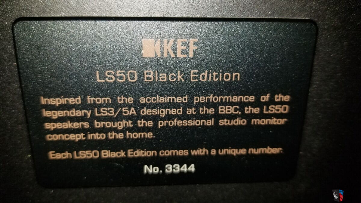 KEF LS50 Black on Black cabinets & drivers - PRISTINE Condition FREE ...