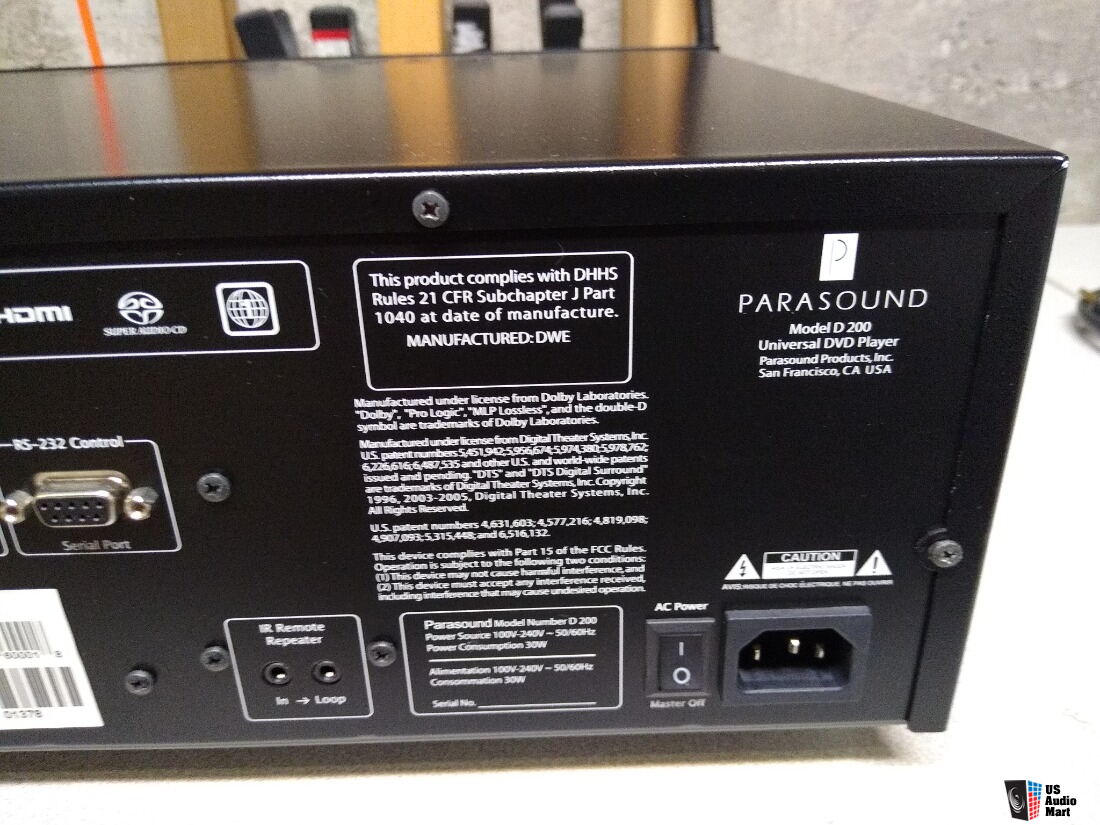 Parasound D200 Universal SACD / DVD / CD Player Photo #3904689 - UK ...