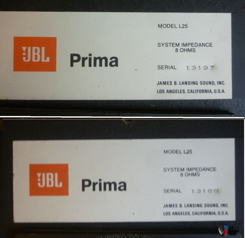 JBL Prima L25 Speakers made in the USA by JAMES B. LANSING Photo ...