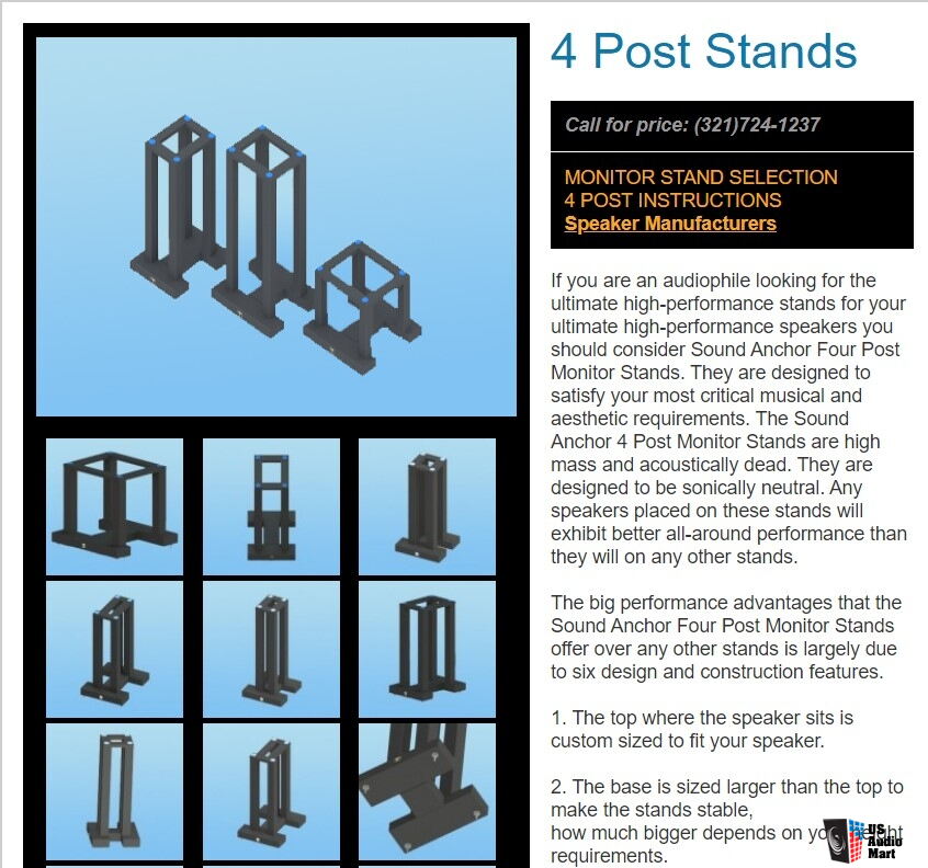 Sound Anchor Four Post Speaker Stands Photo #4000583 - US Audio Mart