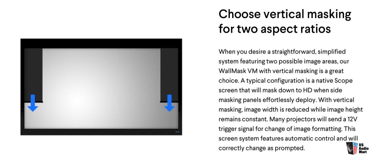 Stewart Studiotek WallMask Screen with Vertical Motorized Masking Photo ...