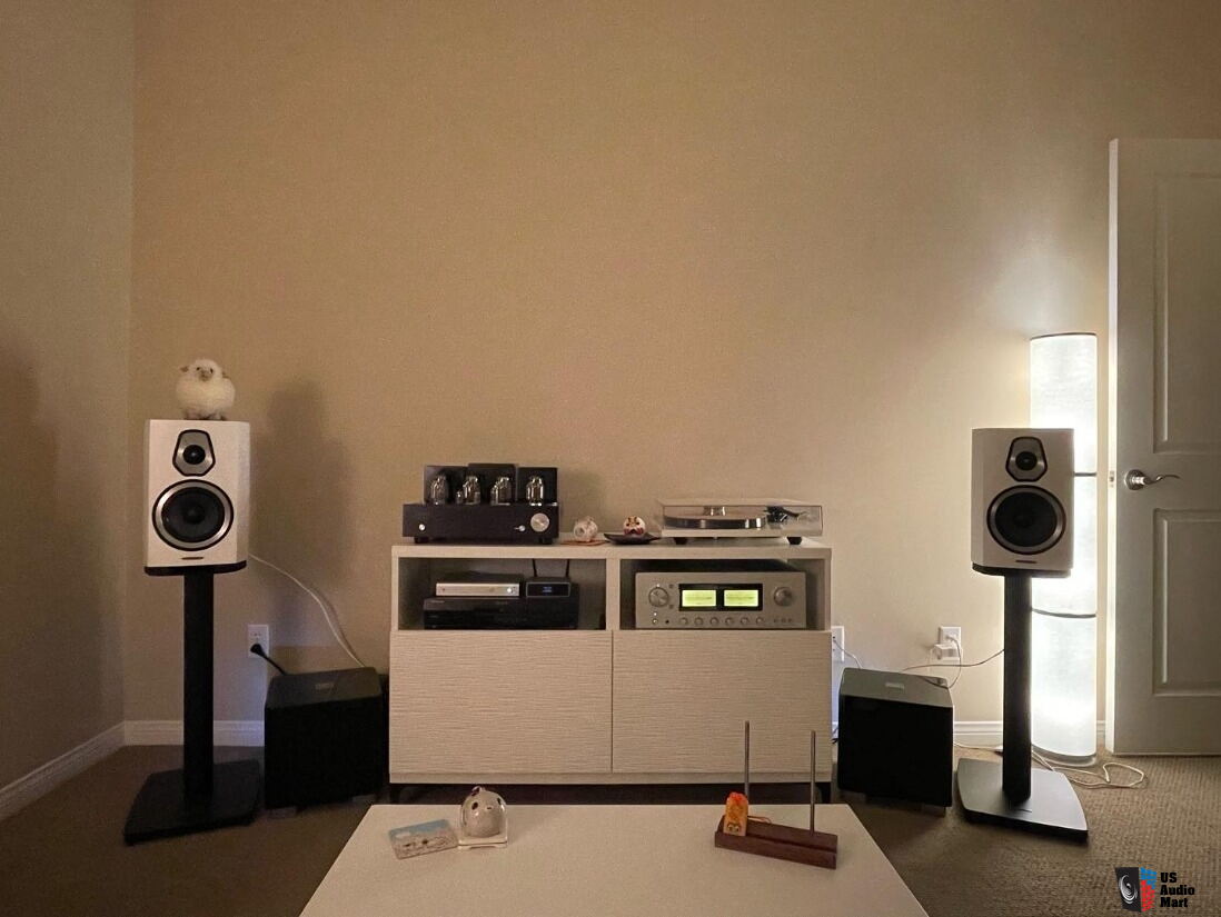 Sonus Faber Sonetto II, White, with stands and original packaging Photo ...