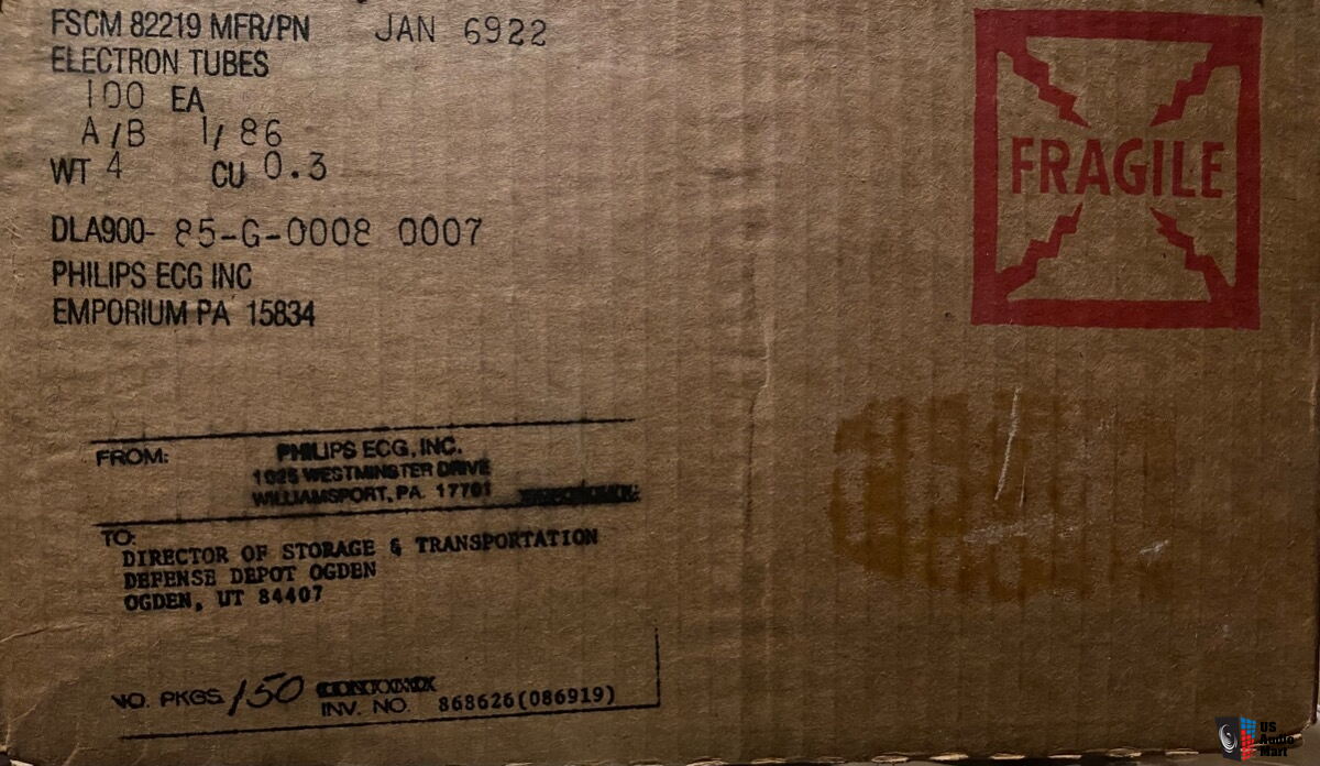 6922 (6DJ8) JAN Philips Sleeve of 5 New Old Stock Tubes from 1986 USA ...