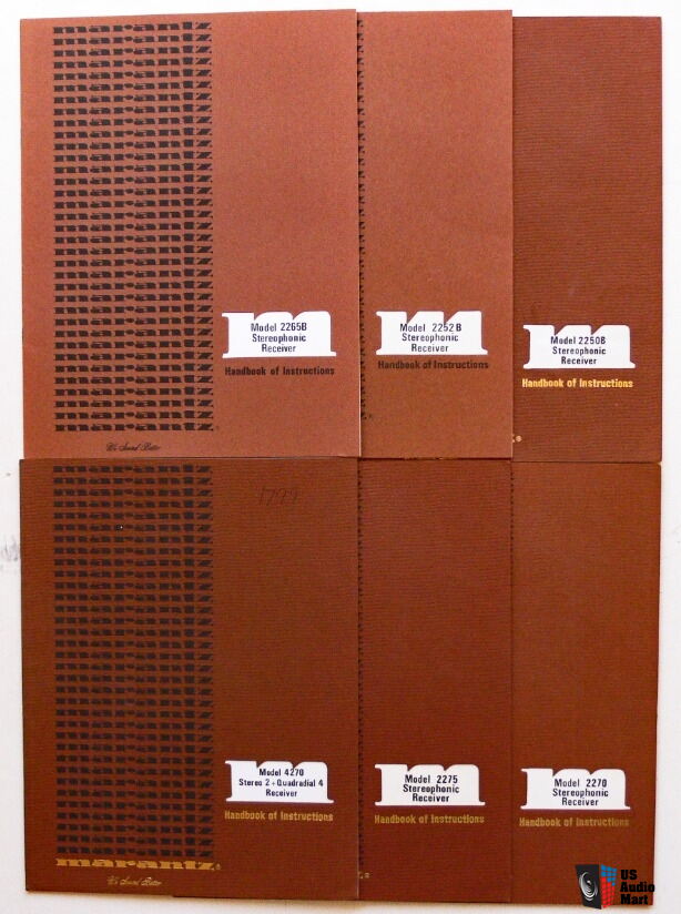 Marantz Owners + Service Manuals For Sale - US Audio Mart