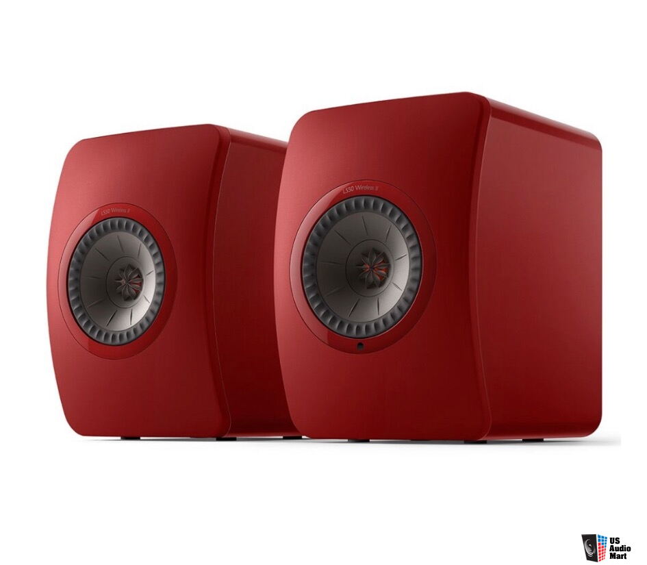 Kef LS50 Wireless II (Crimson Red) w/ K2 Red Stands Photo #4197511 - US ...