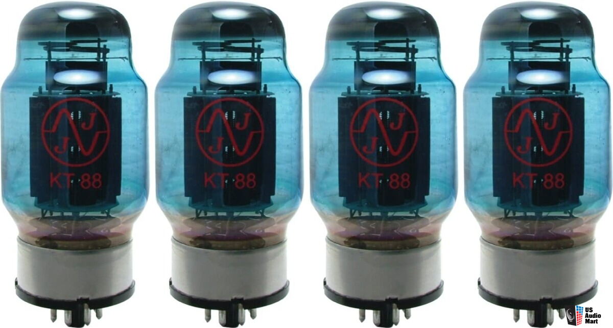 Quad (4) KT88, JJ Electronics, Blue Glass Apex Matched. Free Shipping ...