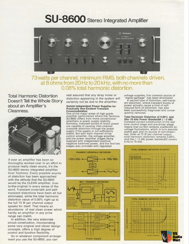 Sale!! Technics SU-8600 Integrated Amplifier Ships Free New Output ...