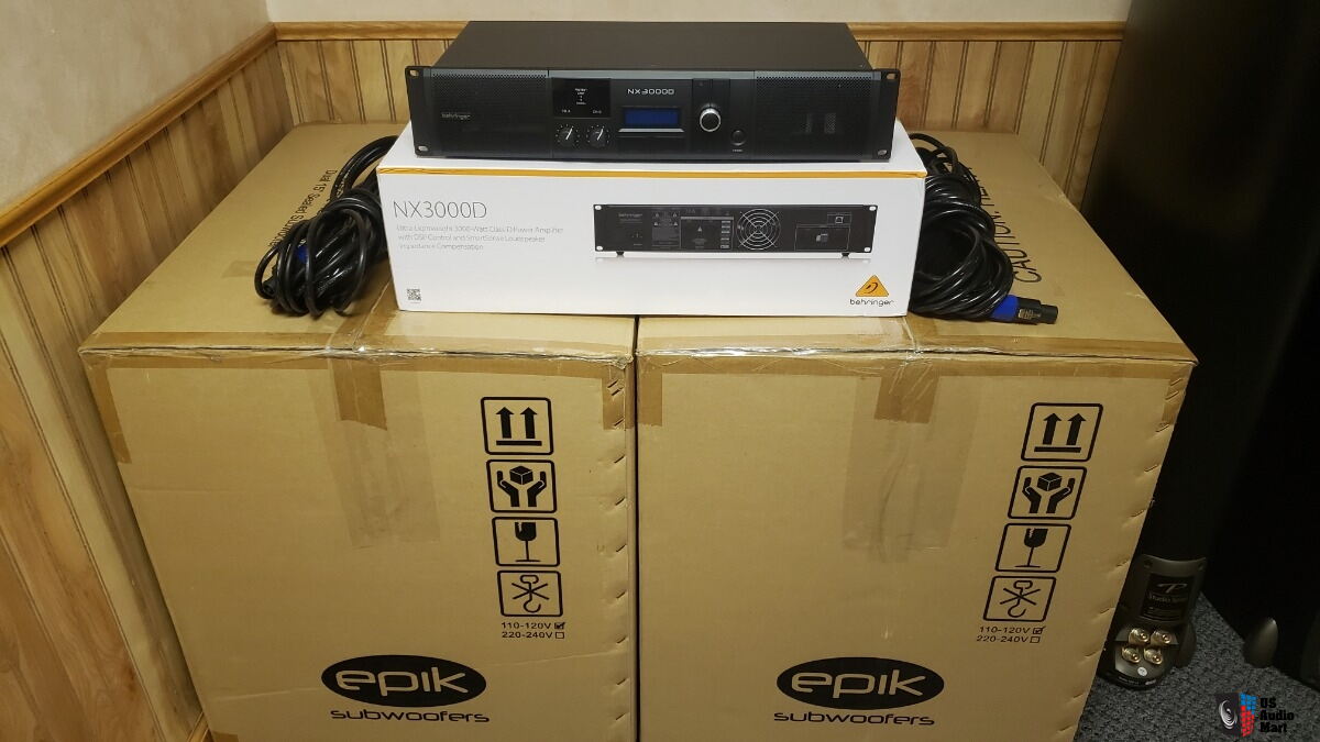 DUAL (2) Epik Empire Subwoofers w/ Behringer iNuke NX3000DSP Photo ...