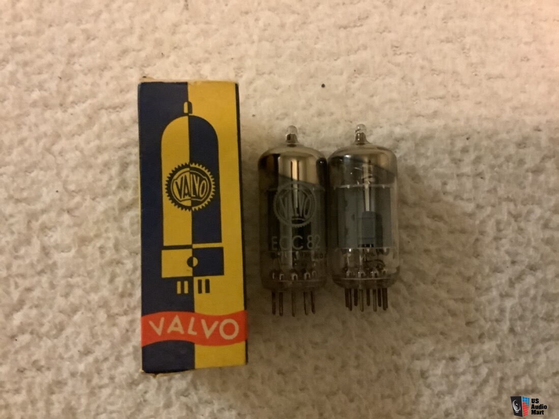 Valvo 12AU7/Ecc82. Long Plate 45 degree D getter. German. Matched Pair ...