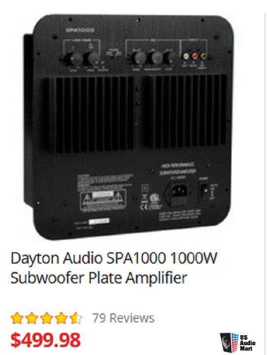 Dayton Audio SPA1000 1000W Subwoofer Plate Amplifier Photo #4278963 ...