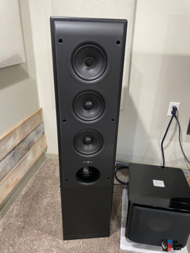 Kef Reference Four 4 floor standing speakers in black ash Photo ...