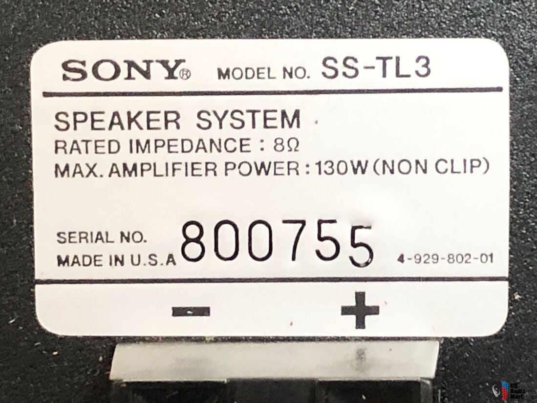 Sony SS-TL3 Speakers Made In USA Photo #4298986 - US Audio Mart