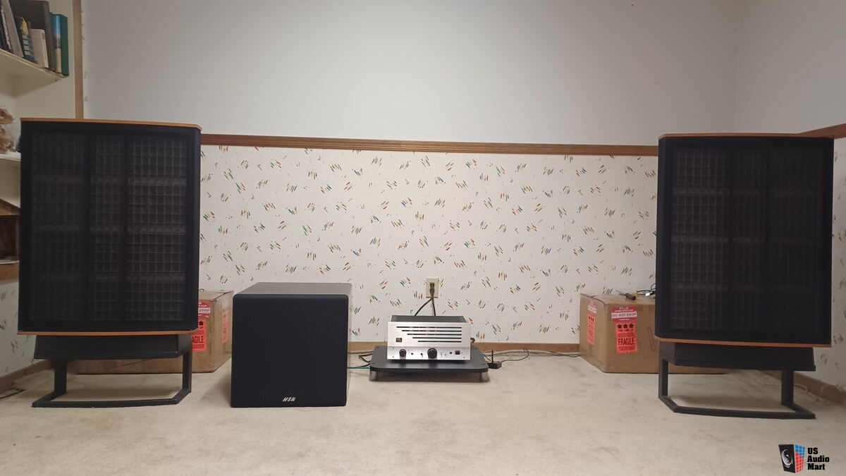 Quad ESL-63 US Monitors w/ Stand and Deliver speaker stands Photo ...