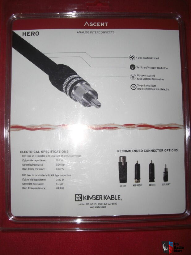 Kimber Kable Hero Subwoofer "Y" Cable 2 Meters & 3 Meters W/RCAs Never ...