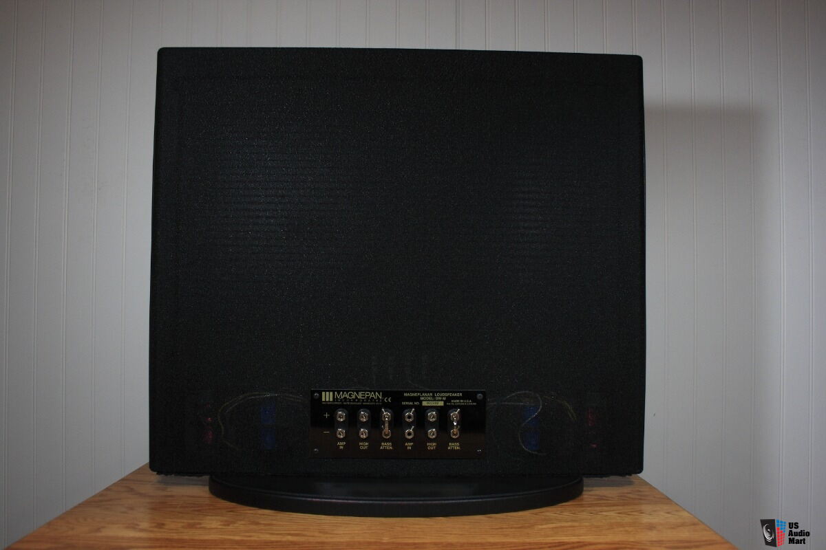 Magnepan DWM Bass Panel, black grill cloth with cherry wood trim Photo ...