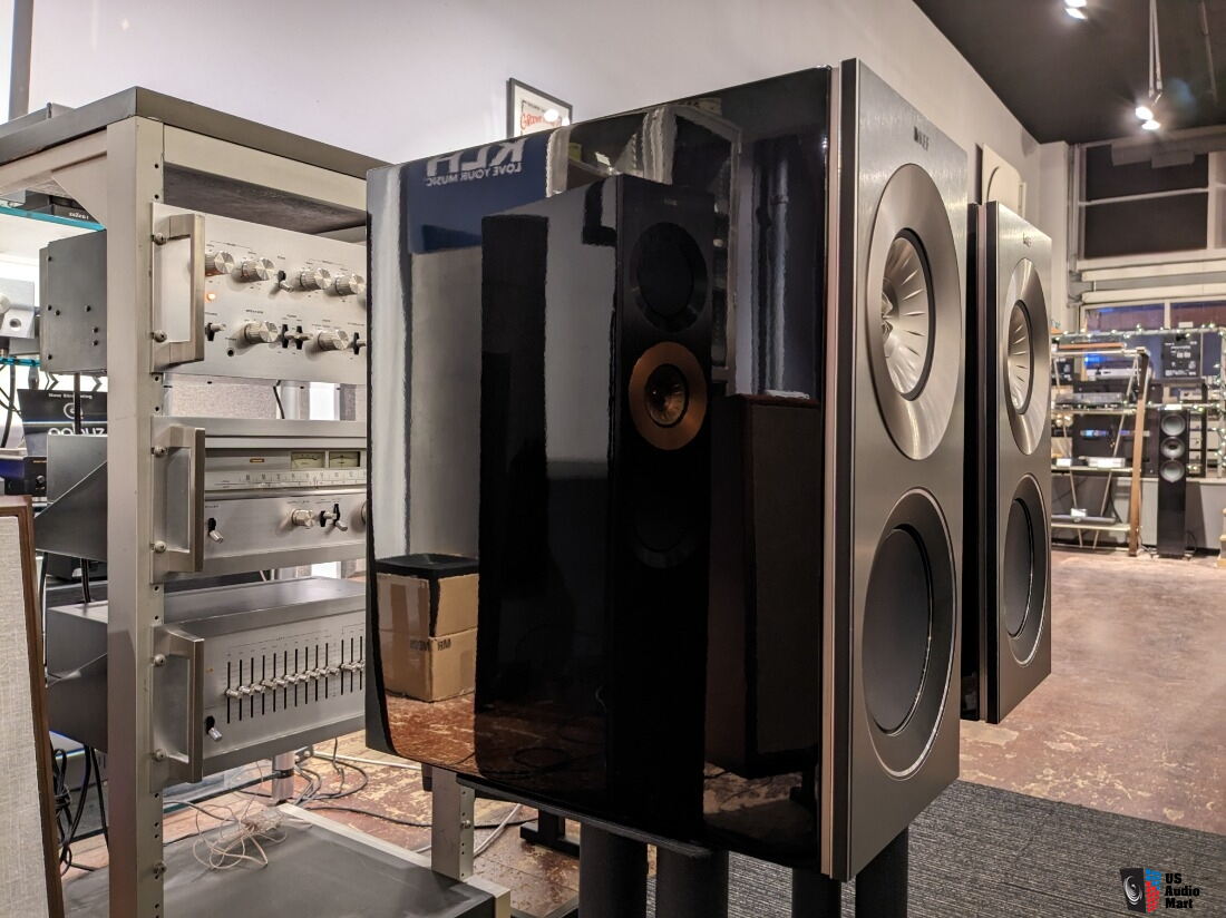 Kef Reference 1 Bookshelf Speakers - w/ Box & Manual - Deep Piano Black ...