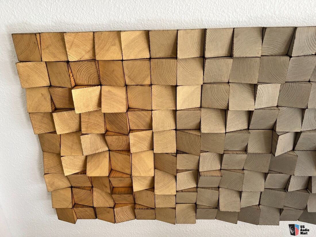 Wood Wall Art - Wood Sound Diffuser - Reclaimed Wood Art - Ombre Wall ...