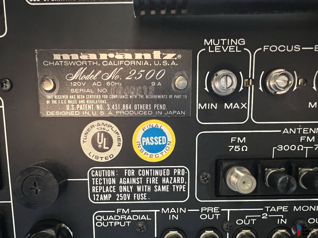 Marantz 2500 Receiver 250WPC Fully Restored, NOS Scope Tube Photo ...