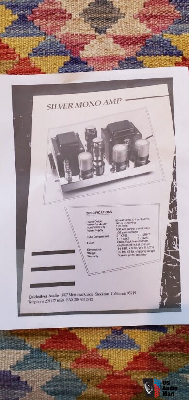 Quicksilver Silver Mono Amps (pair) Photo #4329581 - US Audio Mart