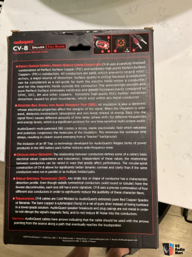 Audioquest cv-8 8ft pair 72v dbs new 500 gold spades and 300 gold ...