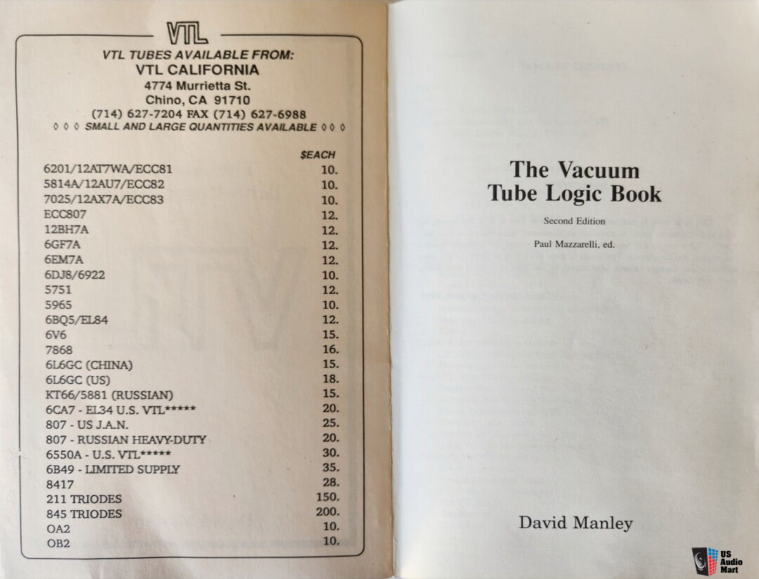 The Vacuum Tube Logic Book (VTL) by David Manley KT90 KT99 KT88 6550 ...