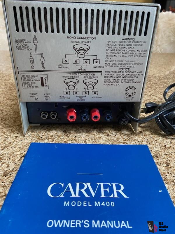 Carver M400 Amp Upgraded (Price drop) Photo #4355719 - US Audio Mart
